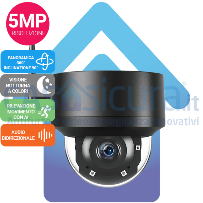 Telecamera Soffitto / Parete - WiFi da Esterno PTZ 360° 5 Mpx: Visione ...