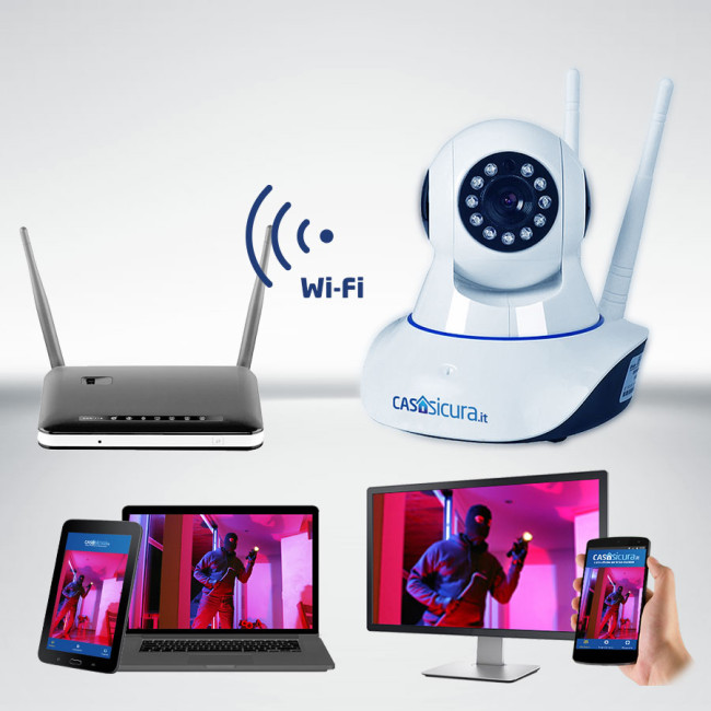 Telecamera IP Dual Antenna HD Megapixel wifi robotizzata Onvif