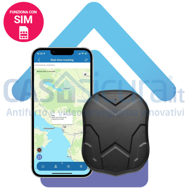 GPS 100% SENZA FILO a lunga autonomia. Localizzatore GPS con scheda SIM ...