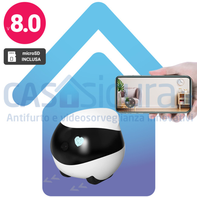 Telecamera Robot 100% senza filo, visione notturna, audio bidirezionale ...