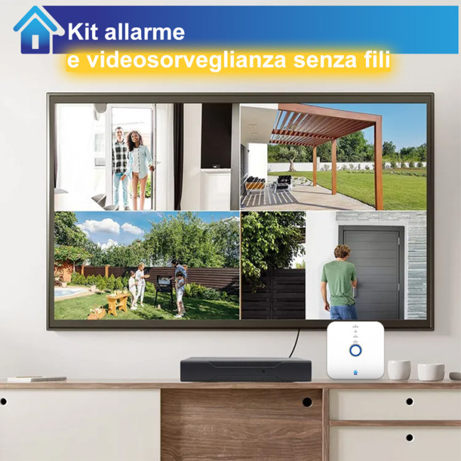 Kit allarme e videosorveglianza senza fili