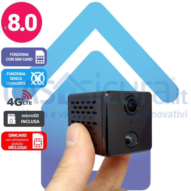 Micro telecamera spia 4G/LTE con SIM a batteria lunga autonomia ...