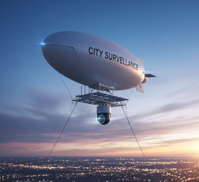 Pallone Aerostatico con Telecamera Panoramica di Sorveglianza